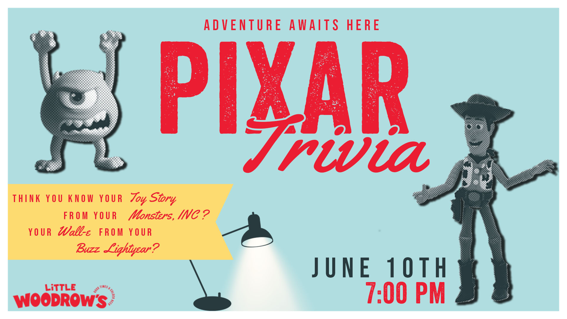 Pixar Trivia @ Shepherd - Little Woodrow's